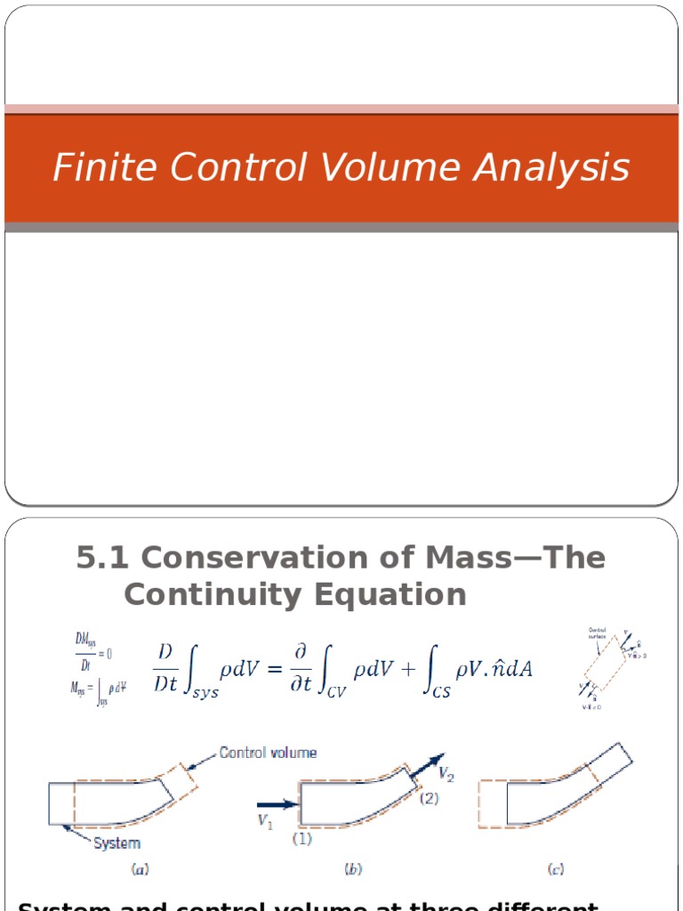 Finite Control Volume Analysis Pdf Fluid Dynamics Momentum