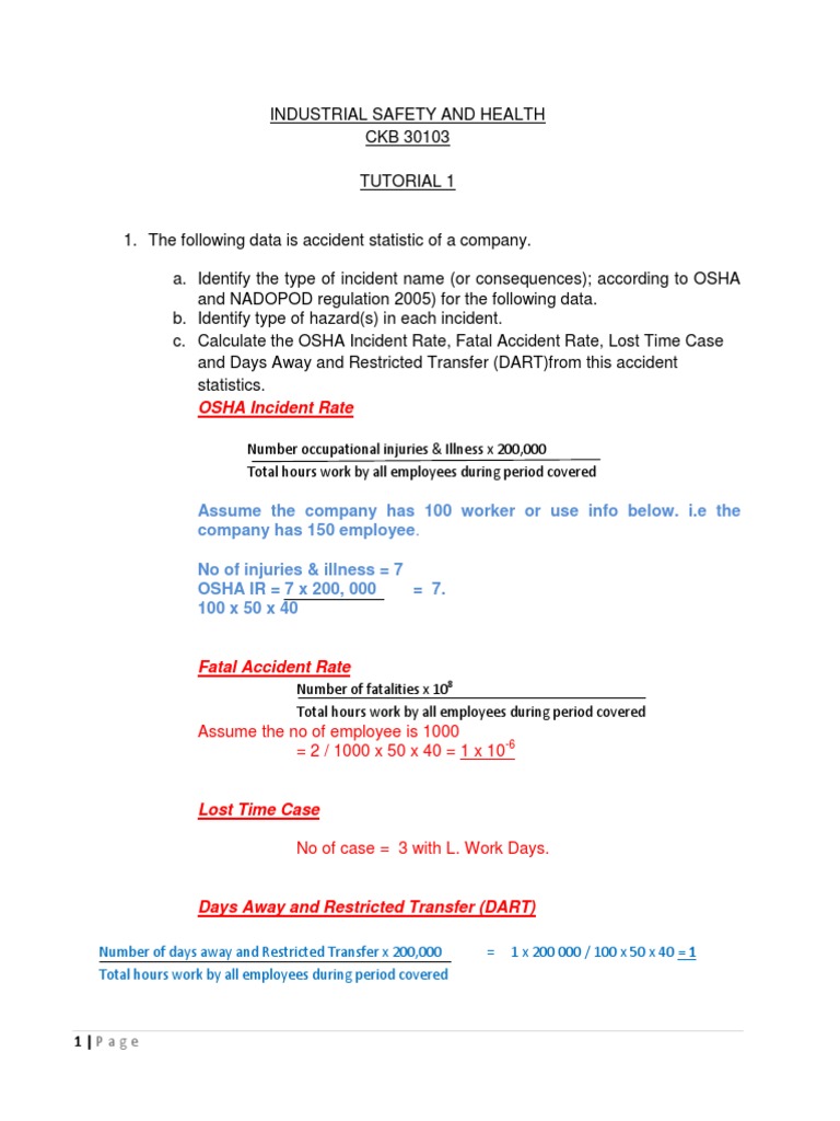 Calculating Workplace Safety Metrics: An Analysis of Accident ...