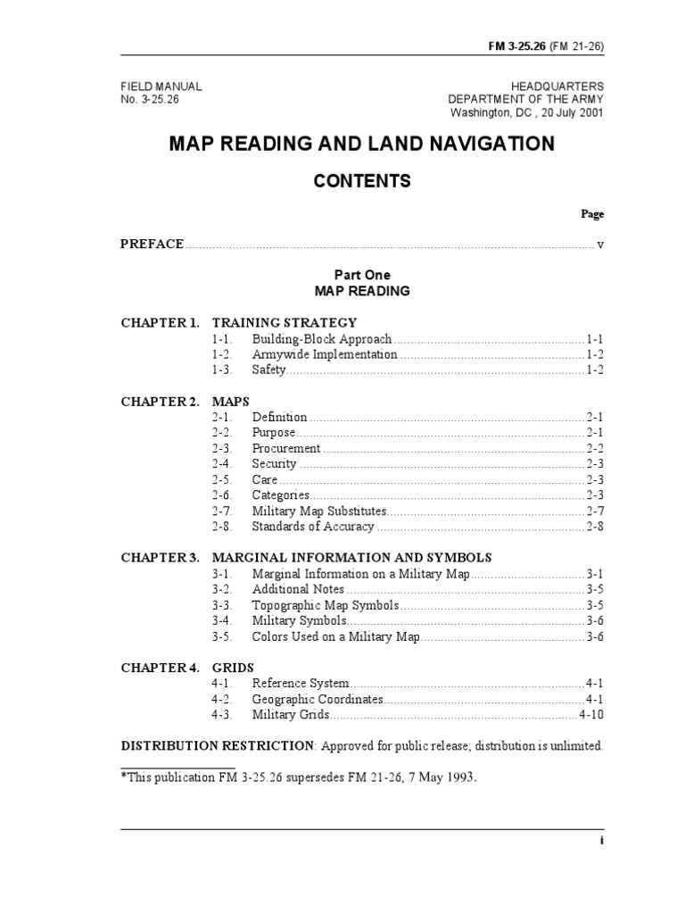 Map Reading and Land Navigation | PDF | Map | Compass