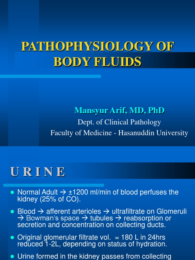 Pathophysiology of Body Fluids: Mansyur Arif, MD, PHD | PDF ...
