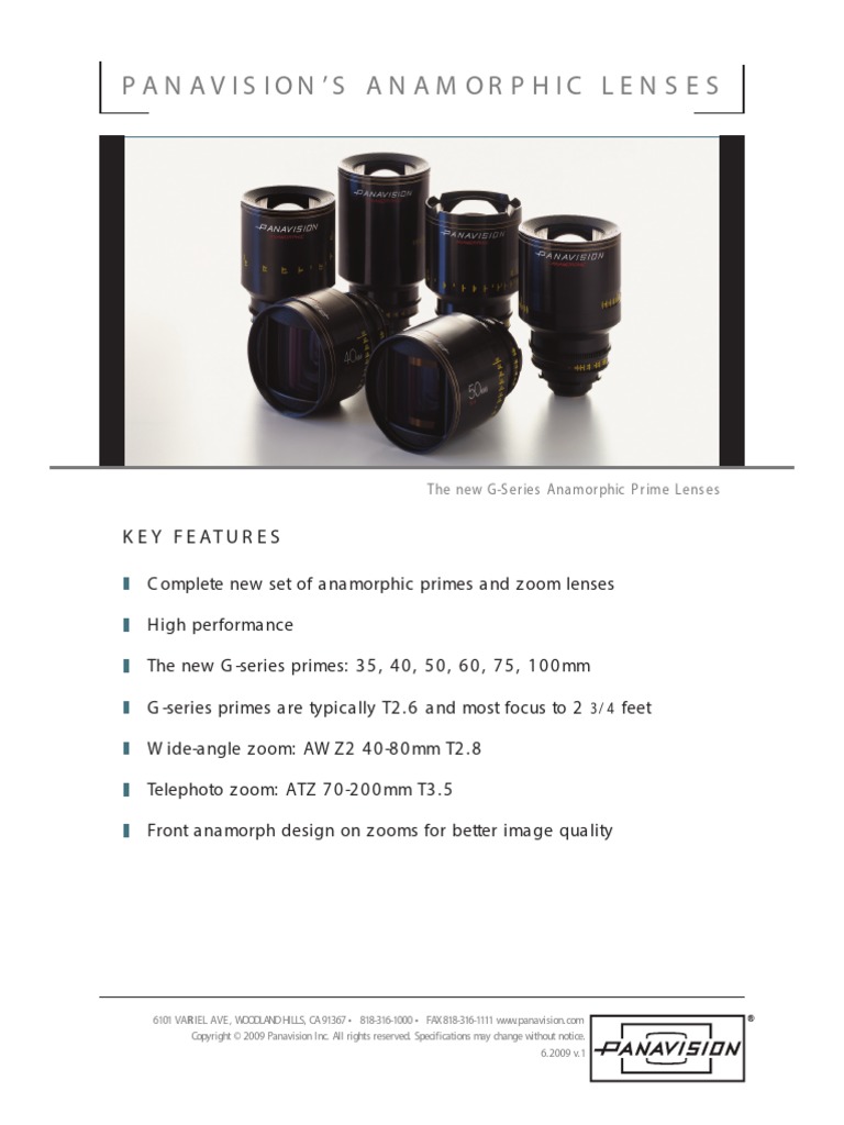 Anamorficos Panavision | PDF | Zoom Lens | Camera Lens