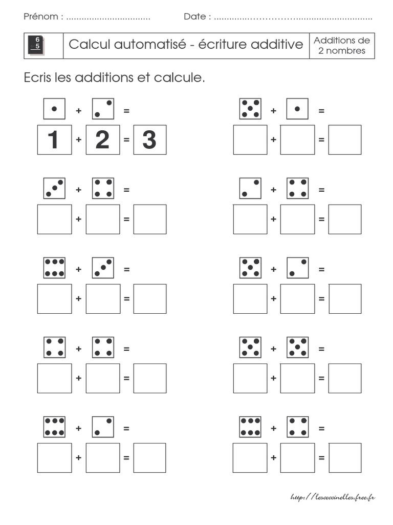 Calcul Automatisé - Écriture Additive Ecris Les Additions Et Calcule | PDF
