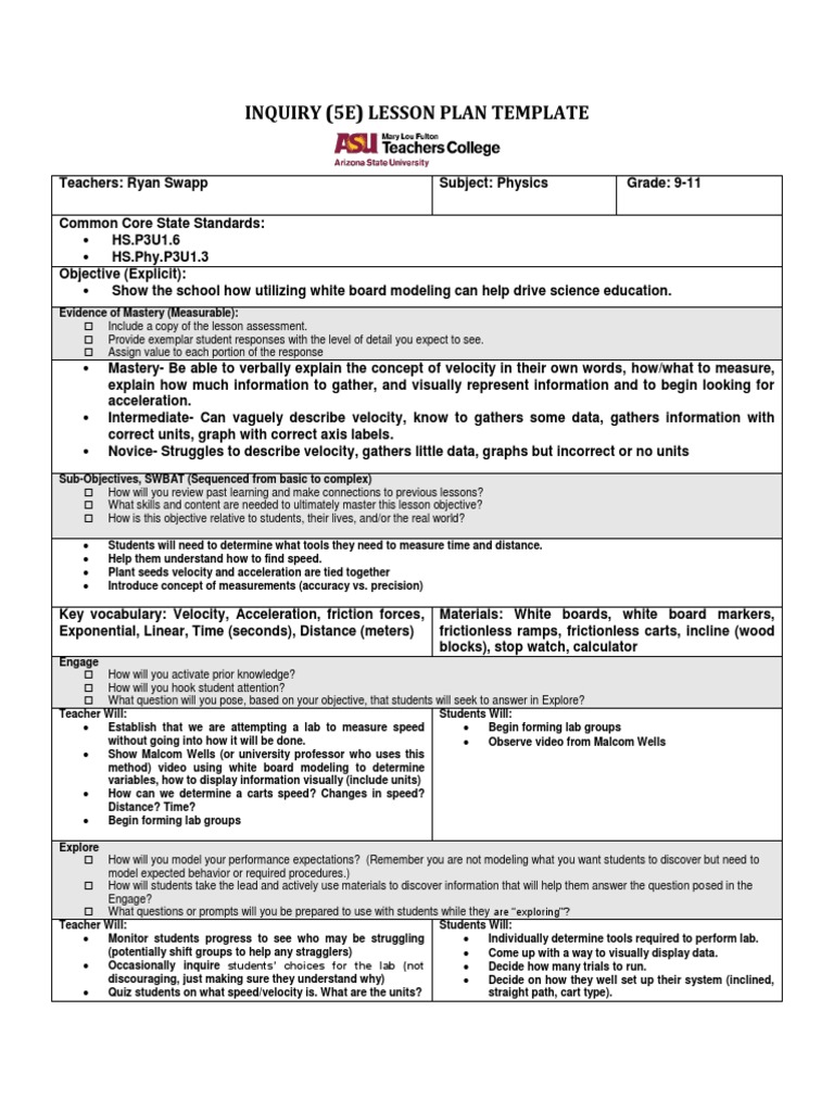 Lesson Plan Sig Assignment 1 | PDF | Experiment | Question