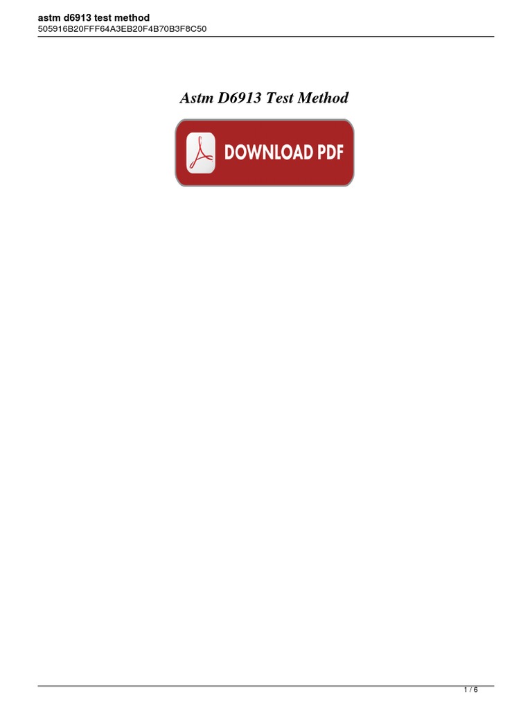 Astm D6913 Test Method | PDF | Particle Size Distribution | Computing