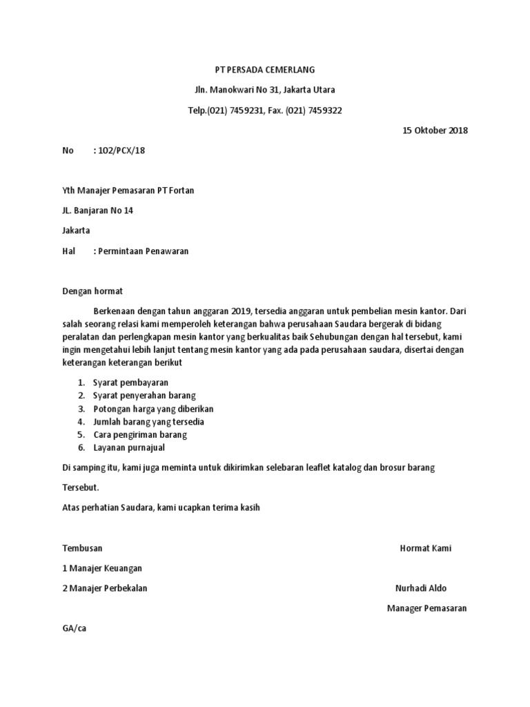 Surat Semi Block Style Dan Full Block Style (IND-ENG) - 1 | PDF