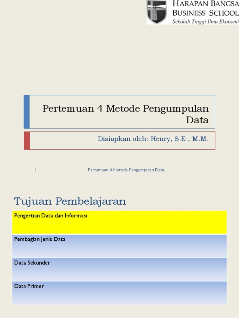 4 Metode Pengumpulan Data-Mhs | PDF
