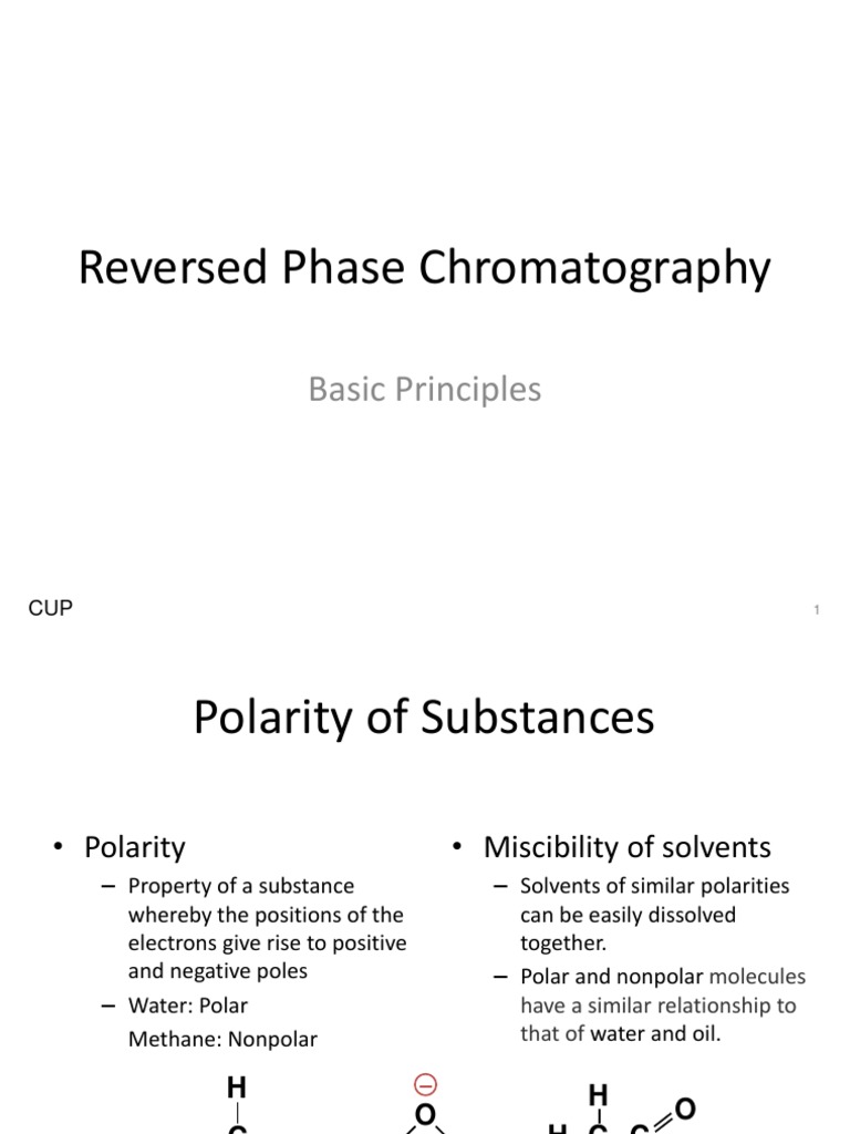 Reversed Phase Chromatography: Basic Principles and Considerations ...