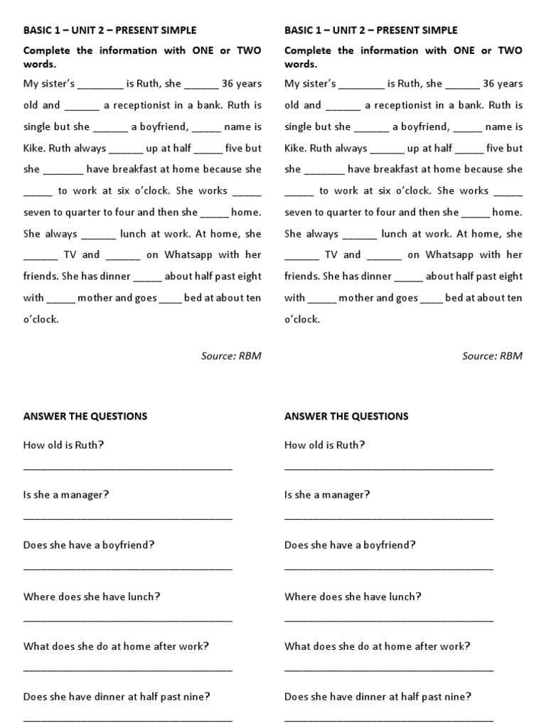 Basic 1 Unit 2 | PDF | Meal | Eating Behaviors Of Humans