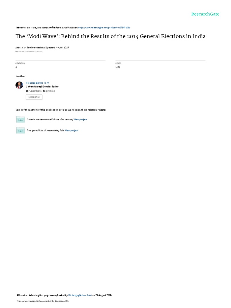 The Modi Wave': Behind The Results of The 2014 General Elections in ...