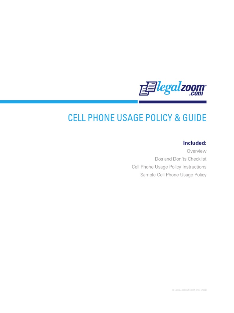 Cell Phone Usage Policy & Guide: Included | PDF | Mobile Phones ...