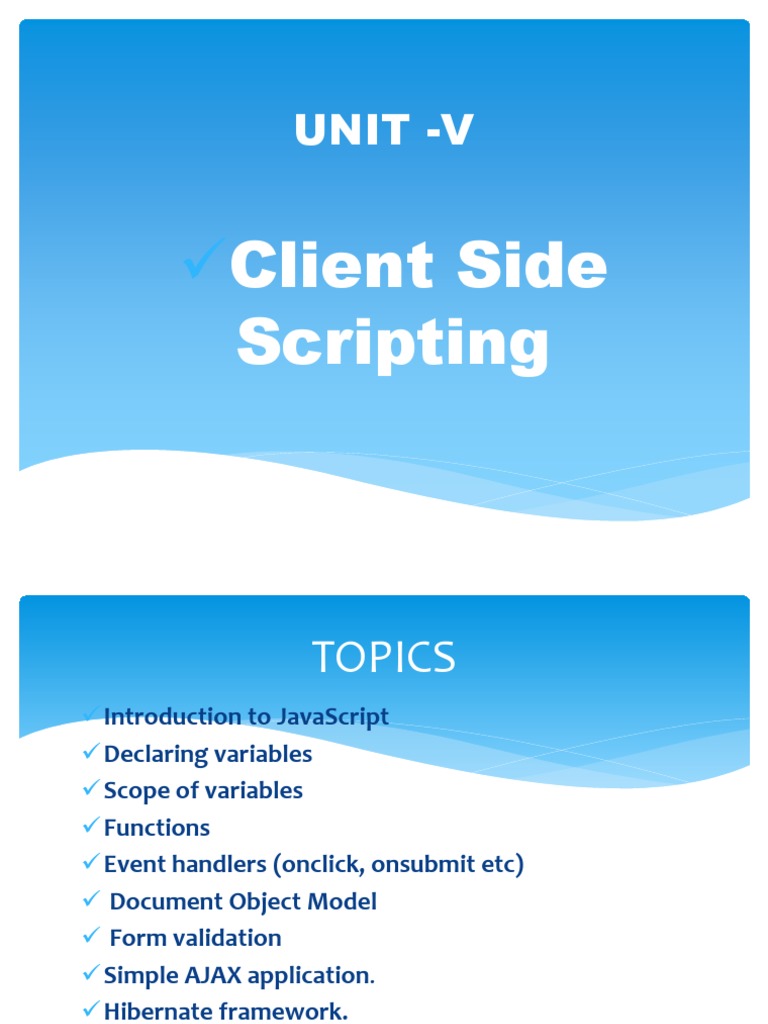Unit 5 Client Side Scripting Pdf Ajax Programming Java Script