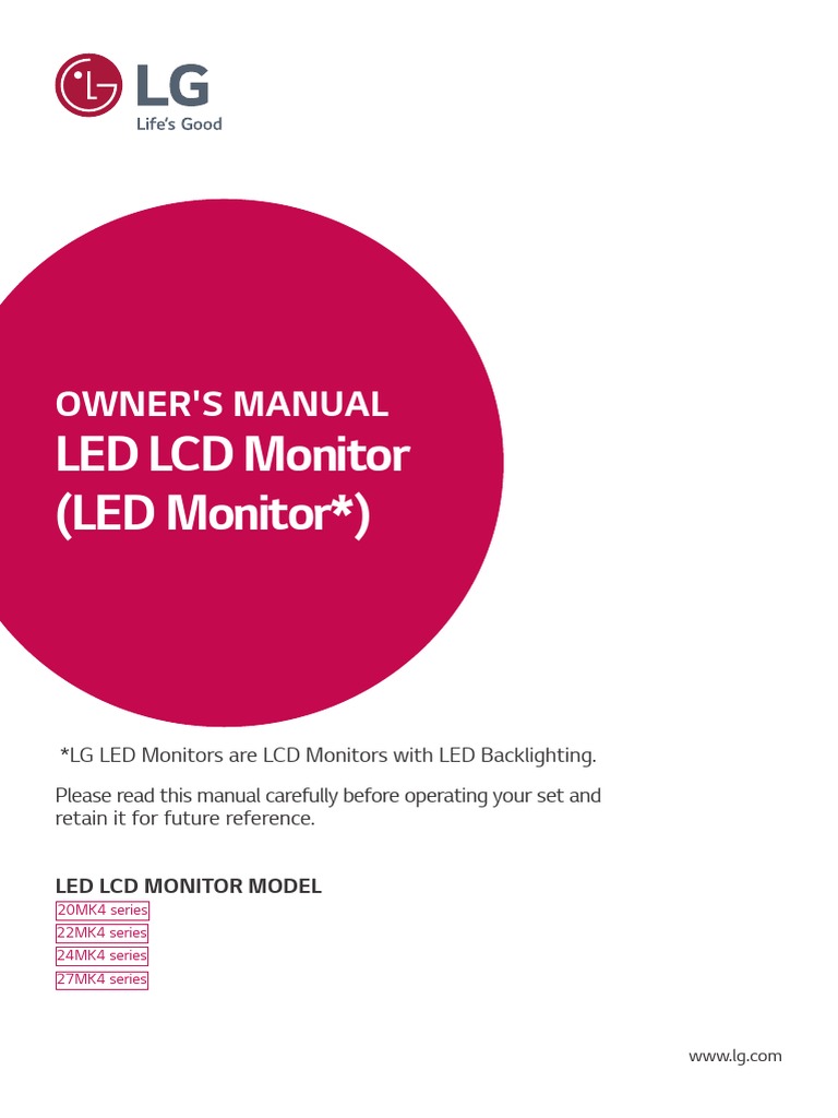 LED LCD Monitor (LED Monitor ) : Owner'S Manual | PDF | Computer ...