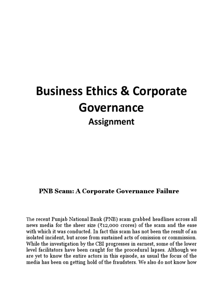 Business Ethics & Corporate Governance | PDF | Board Of Directors ...