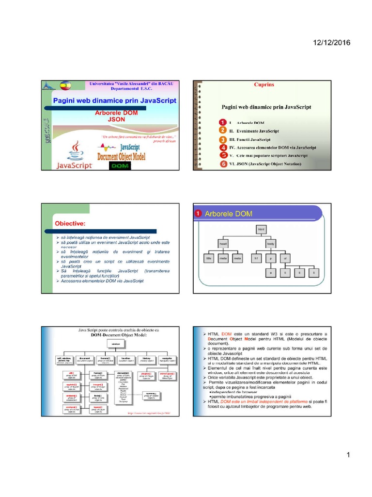DOM+JS+JSON PPT | PDF