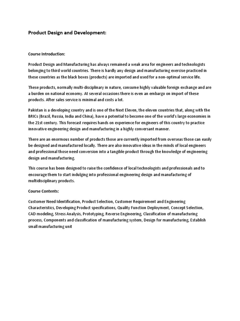 Product Design and Development | PDF