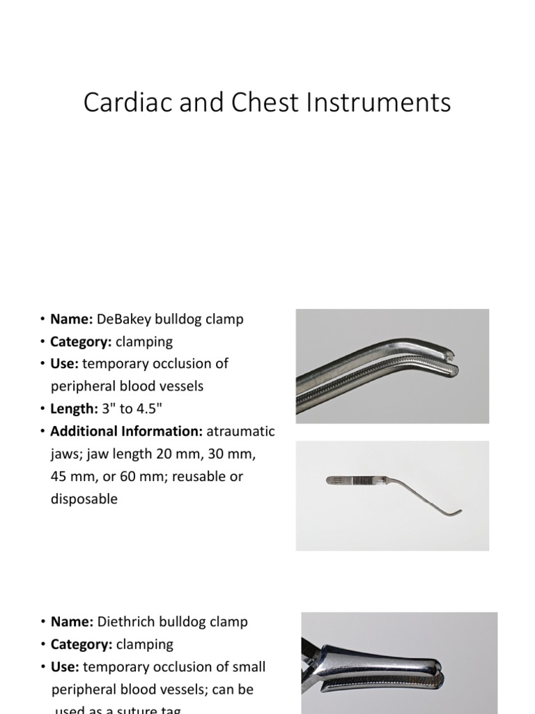 Cardiac Clamps and Instruments Guide | PDF | Aorta | Blood Vessel
