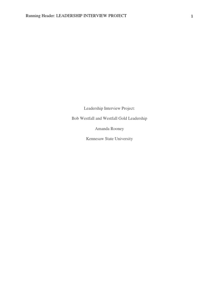 Paper Leadership Interview Project | PDF | Servant Leadership | Leadership