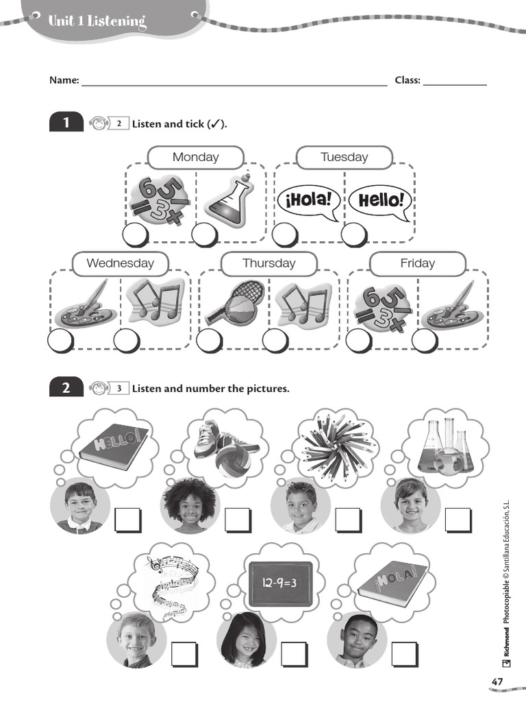 Wonder 2 Unit 1 Listening | PDF