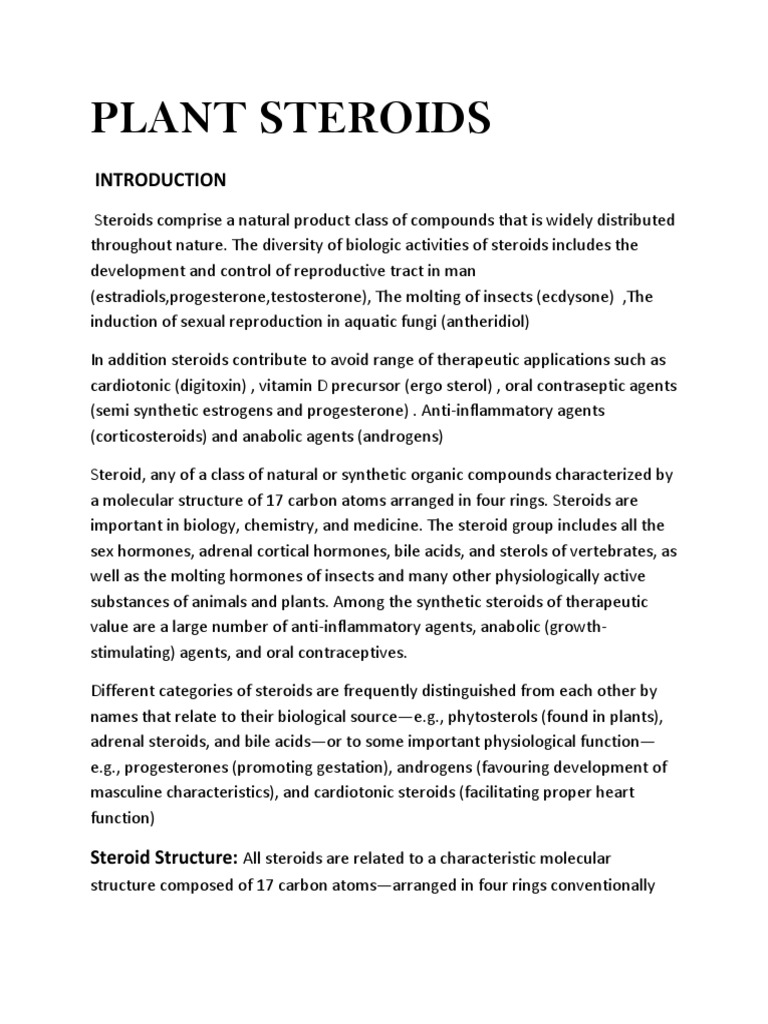Plant Steroids | PDF | Steroid | Organic Compounds