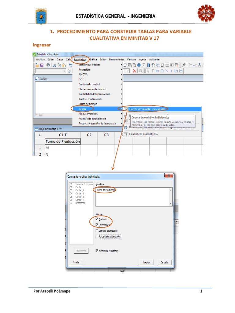 Tablas y Graficos en Minitab | PDF | Histograma | Estadísticas