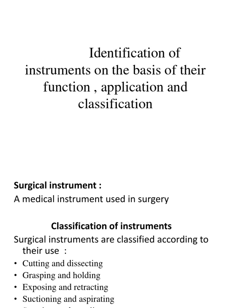 Identification of Instruments On The Basis of Their Function ...