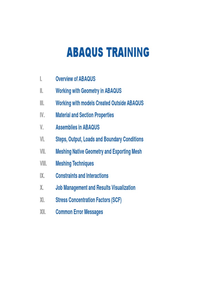 ABAQUS Training PDF | PDF | Elasticity (Physics) | Yield (Engineering)