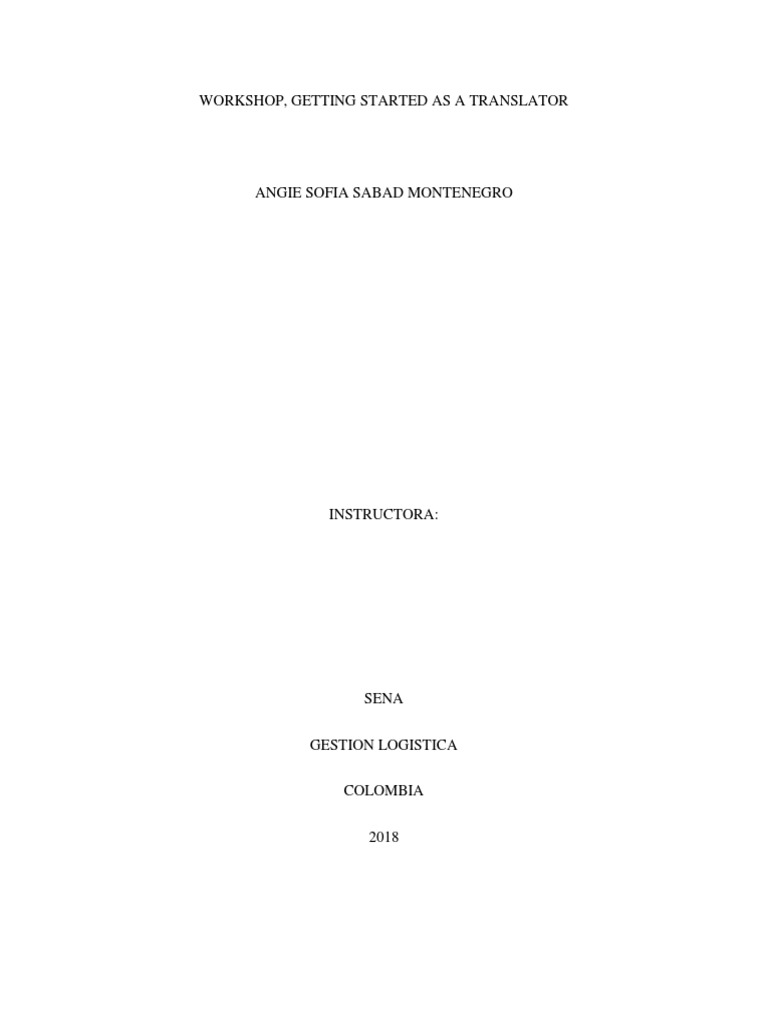 Workshop, Getting Started As A Translator | PDF | Business