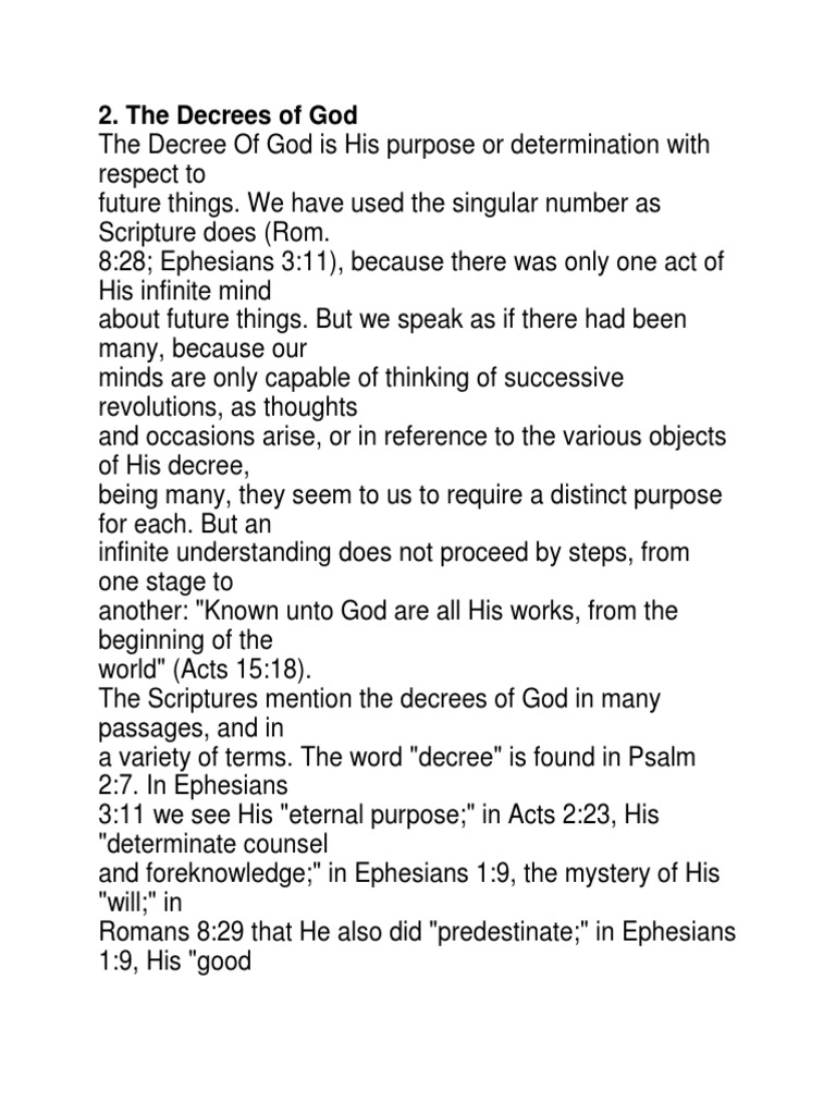 The Decrees of God | Download Free PDF | Wisdom | Divinity