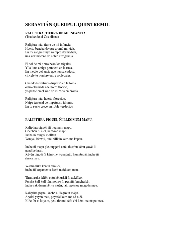 Poesía Mapuche y Nostalgia de la Tierra | PDF | Poesía | Clásicos