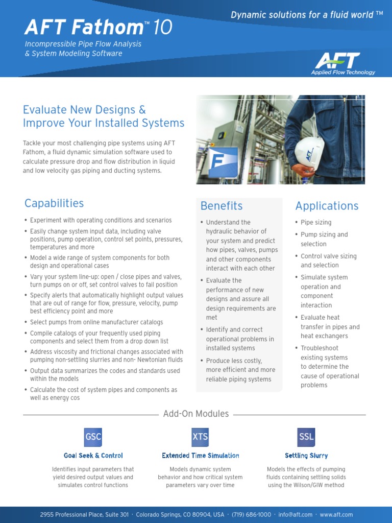 AFT Fathom 10 Data Sheet | PDF | Pump | Fluid Dynamics