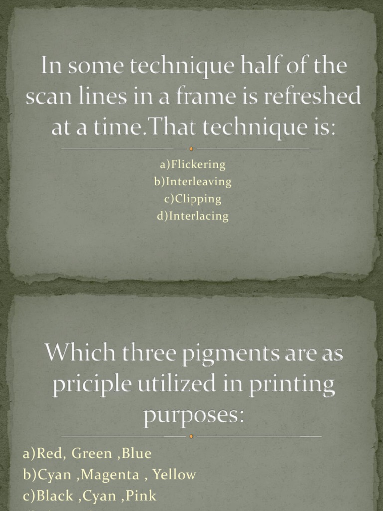 A) Flickering B) Interleaving C) Clipping D) Interlacing | PDF ...