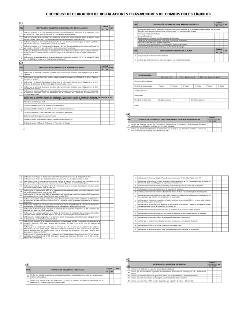 TC4 Checklist | PDF | Tanques | Agua