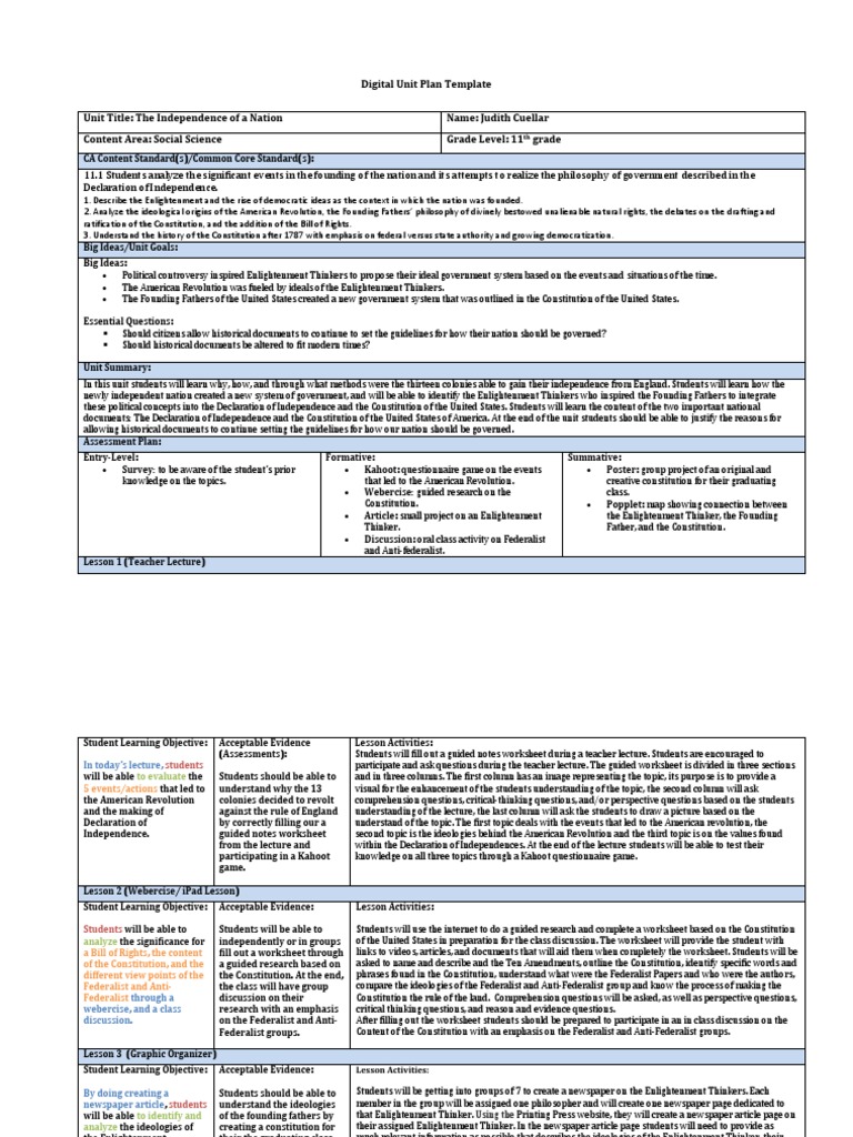 11th Grade American Revolution Unit | PDF | United States Constitution ...