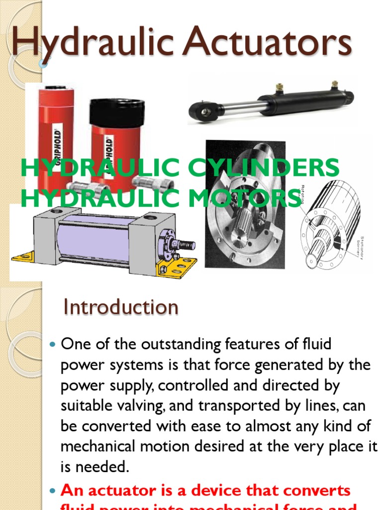 Types of Hydraulic Actuators Explained | PDF | Rotating Machines | Machines