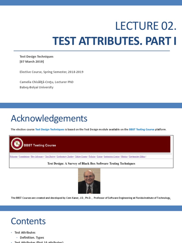 Lecture02 TestAttributes I | PDF | Software Testing | Software Bug