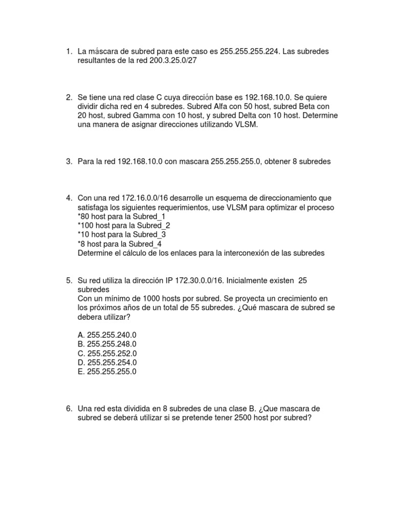 Direccionamiento IP y VLSM | PDF | Dirección IP | Telecomunicaciones