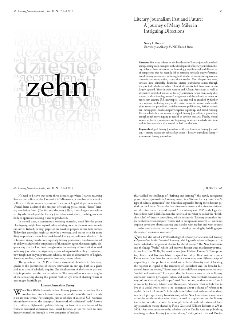 Literary Journalism Past and Future | PDF | Creative Nonfiction