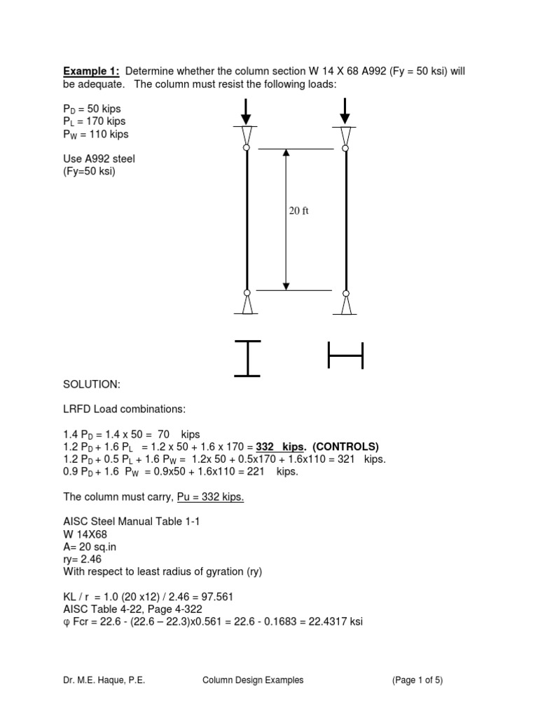 Column Design Examples | PDF | Building Engineering | Materials