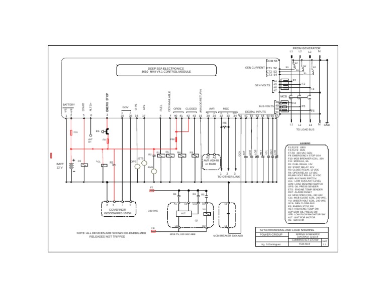 WIRING DIAGRAM DSE 8610 MK11, ACB 240 Vac, 12 VDC 200 KW Cummins 10 Feb ...