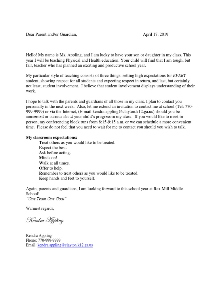 Parent Letter | PDF