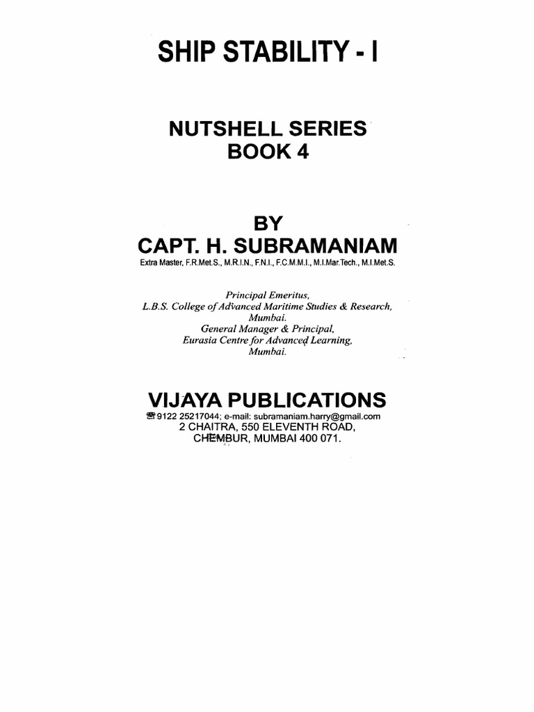 Book 4 - Ship Stability - Part 1 | PDF | Buoyancy | Liquids