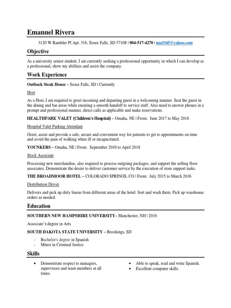 Emanuel Rivera - Resume | PDF