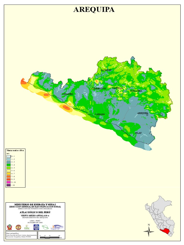 Mapa Eólico del Departamento de Arequipa | PDF | Visualización ...