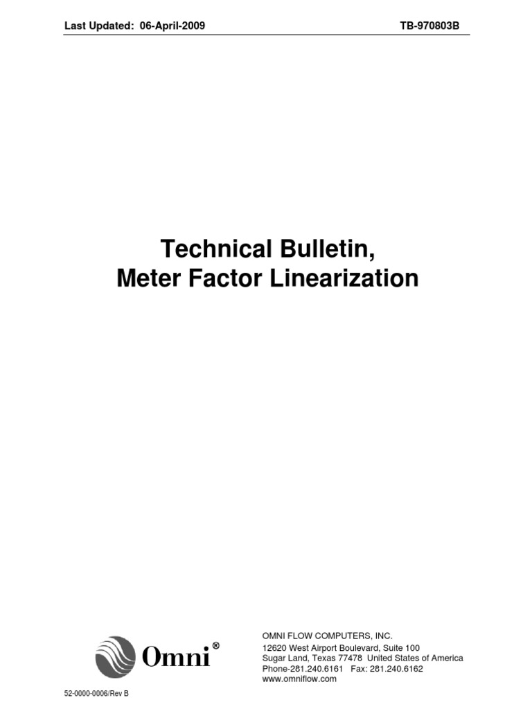 970803B Meter Factor Linearization | PDF | Flow Measurement | Average