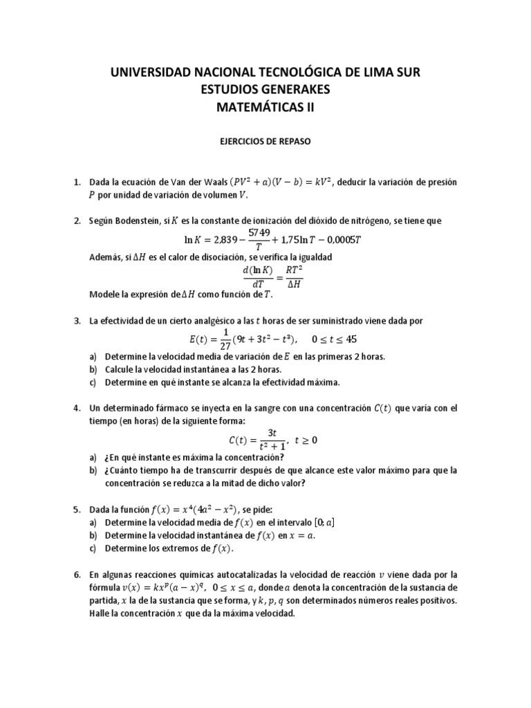 Ejercicios de Matemáticas II para Estudiantes | PDF | Línea (geometría ...