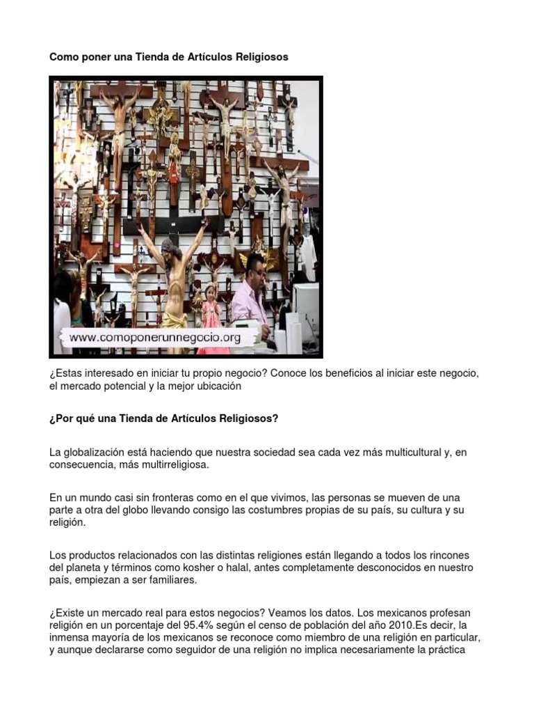 Como Poner Una Tienda De Artículos Religiosos Guía De Negocio