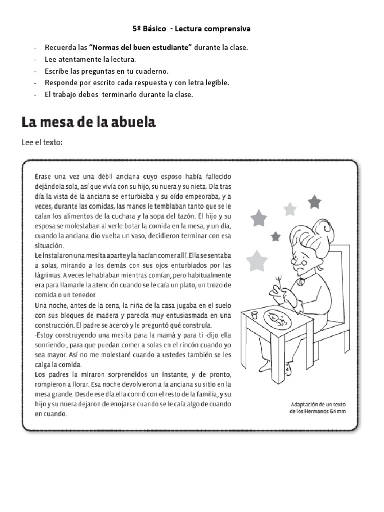 5º B La Mesa de La Abuela | PDF