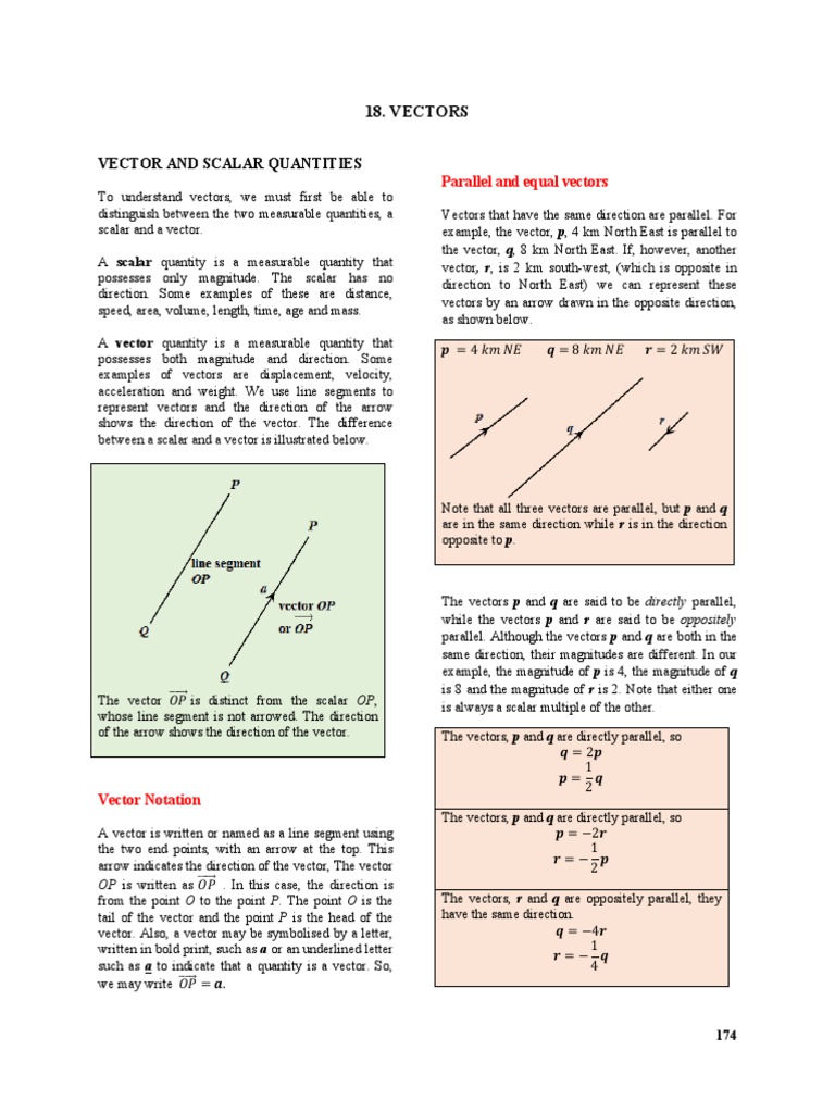 18 Vectors Pdf Pdf Euclidean Vector Cartesian Coordinate System