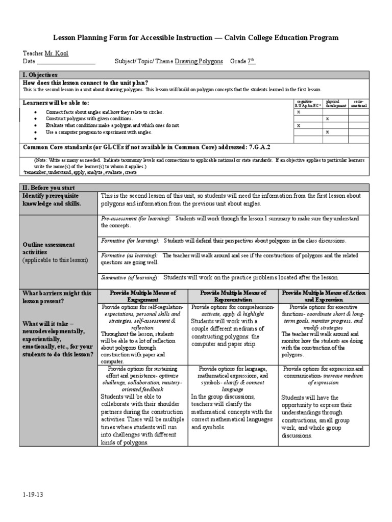 Ed 302303 Lessonplan 2 | PDF | Learning | Teachers