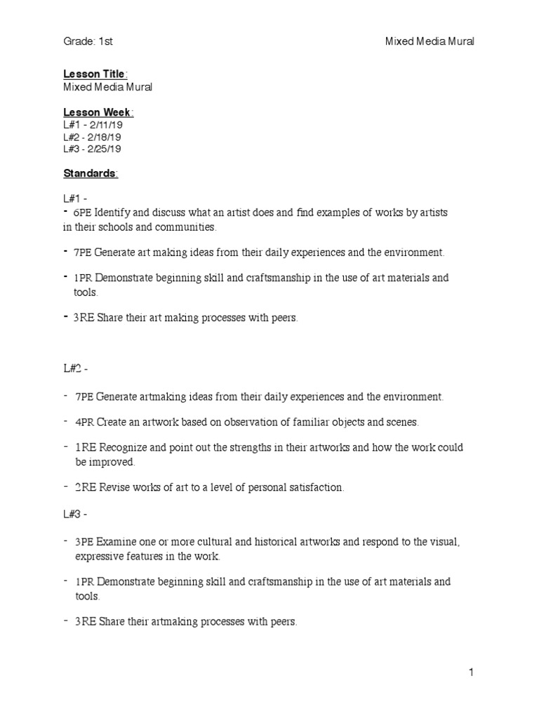 1 Mixed Media Mural Lesson | PDF | Mural | Brainstorming